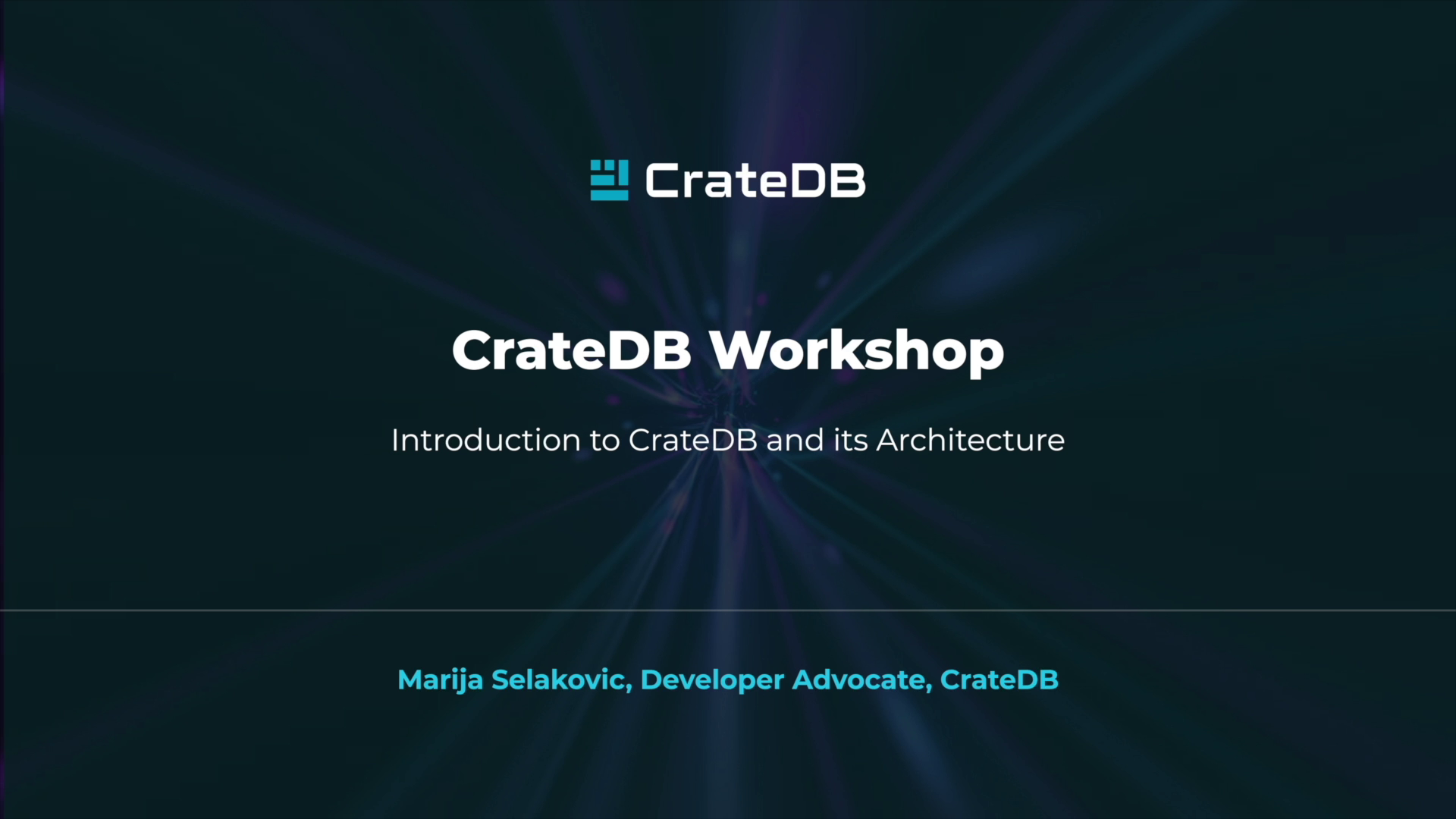 CrateDB Video | CrateDB Workshop Module 1: Introduction to CrateDB and its Architecture